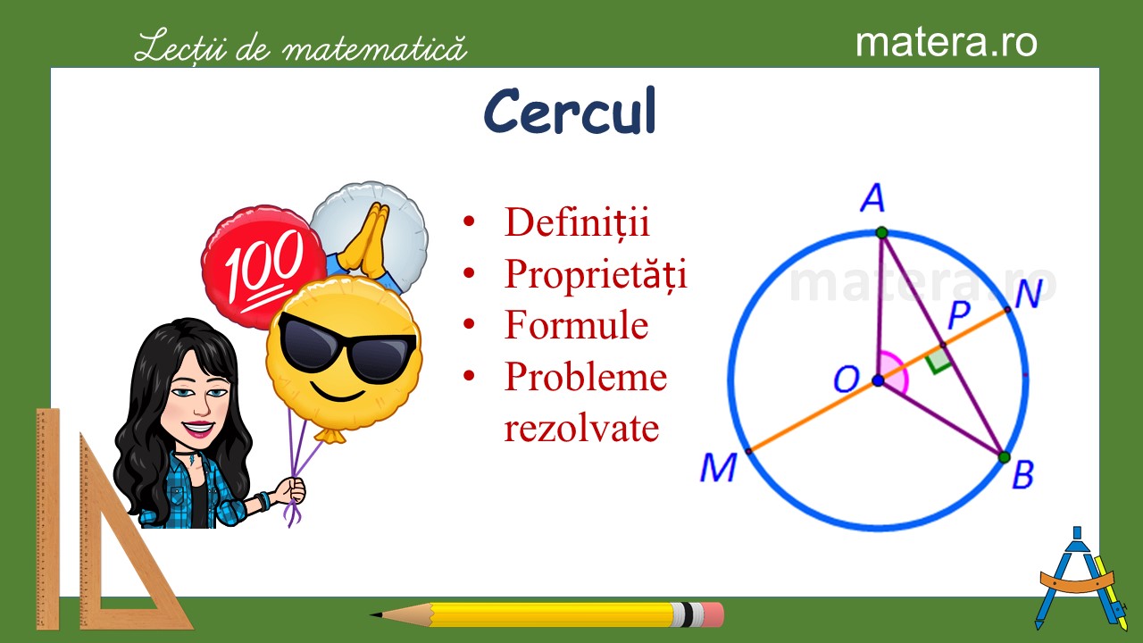 Cercul: Unghi la centru, unghi inscris in cerc, diametru, coarda Lecție ...